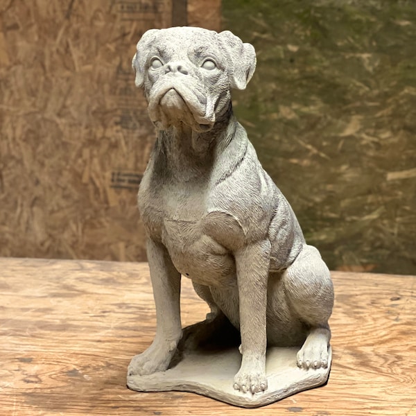 Boxer Concrete Statue - Etsy