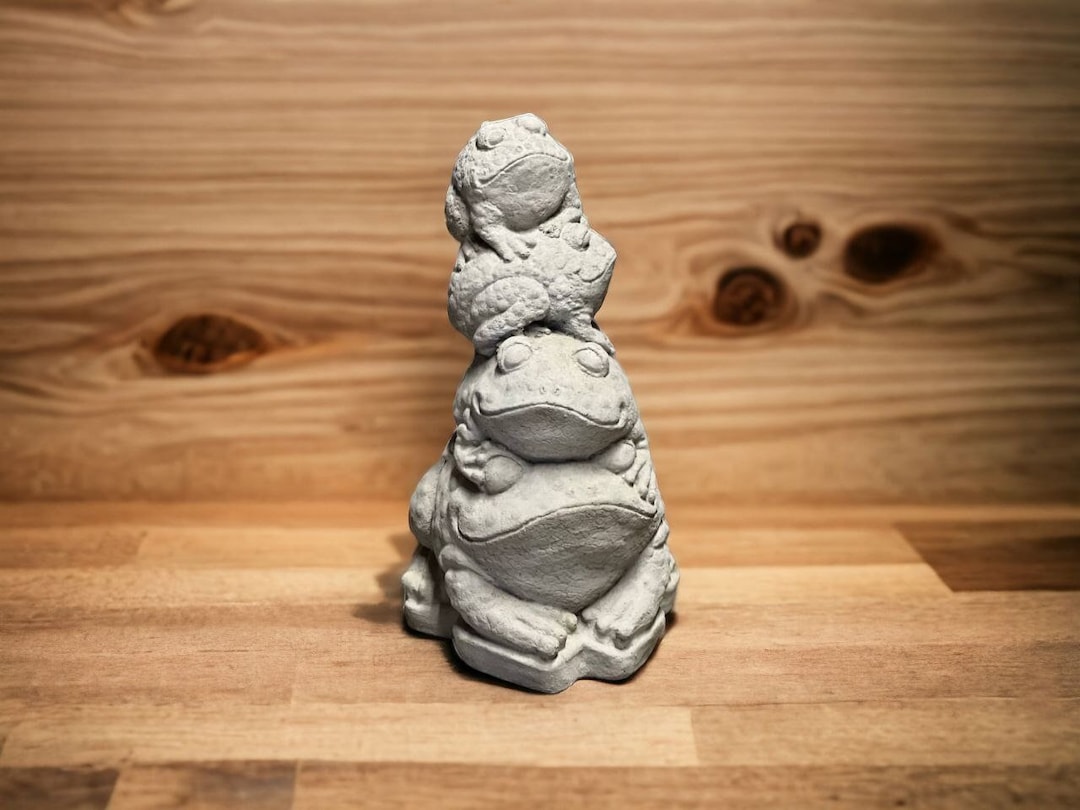 Toad Tower Statue Three Frogs Tower Figurine Handmade Creative Frogs ...
