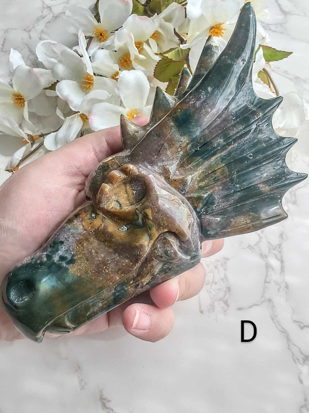 Jasper Dragon Head Carving D - Etsy