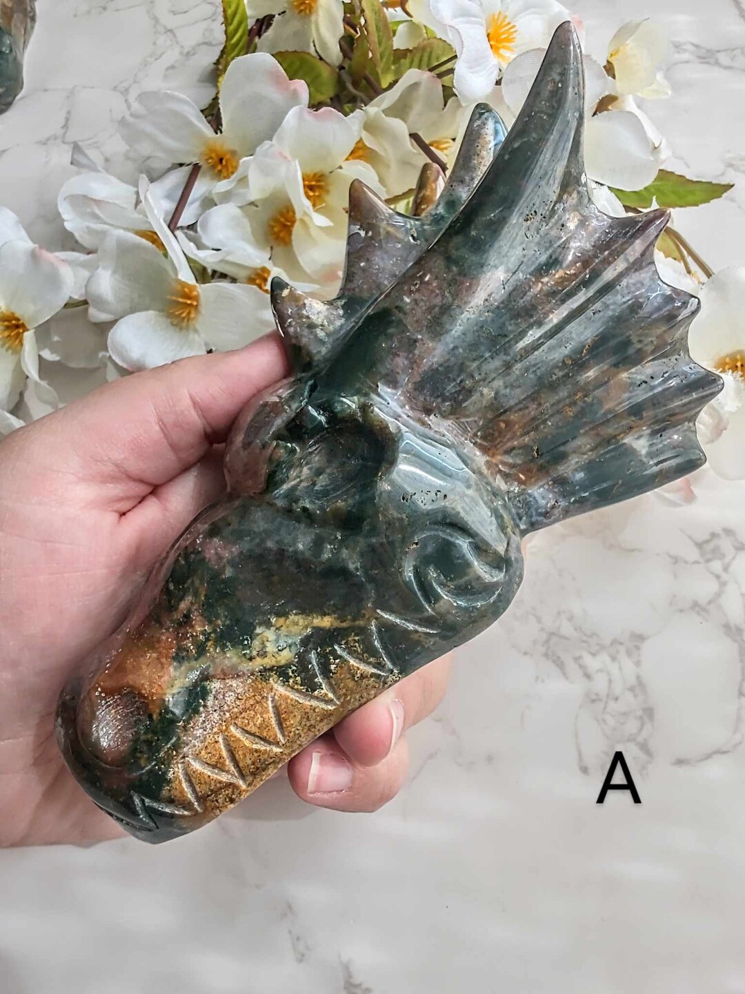 Jasper Dragon Head Carving A - Etsy