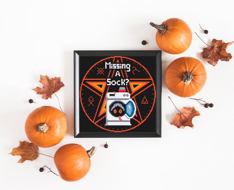 Cross Stitch Pattern Digital PDF Download Missing a Sock - Etsy