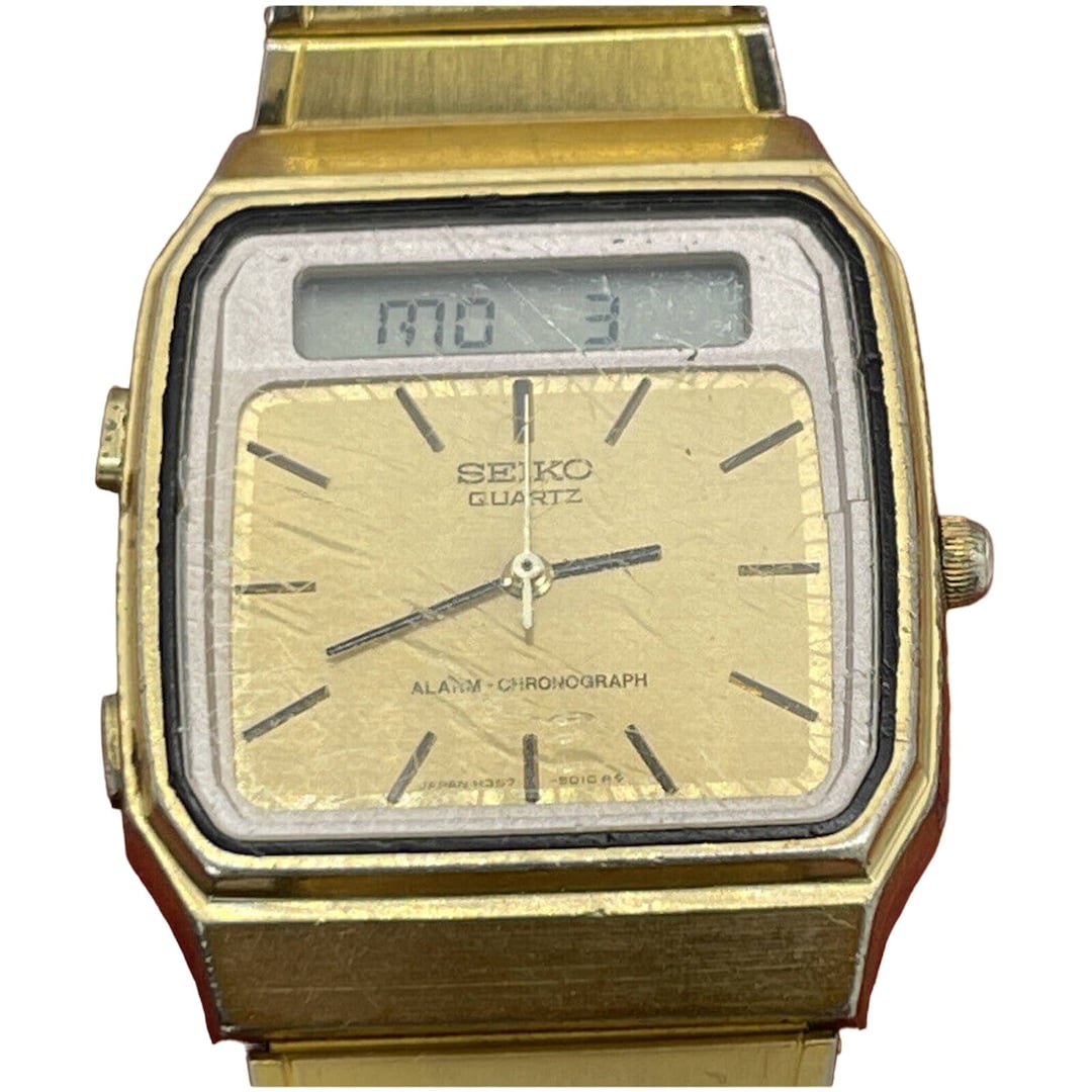 Vintage 1980s Seiko H357-5009 LCD Digital Watch 7” Running - Dead ...