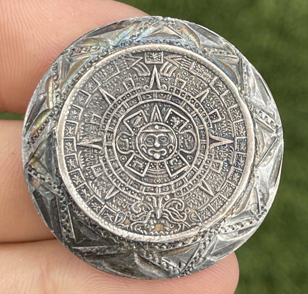 Vintage Sterling Silver Brooch Pin 925 F2B Mexico Eagle Signed Calendar ...