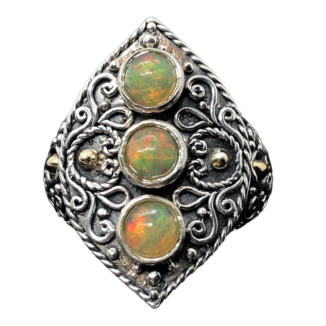 Robert Manse Signed 18k Gold and Sterling Silver Ring 925 Size 9.5 Bali ...
