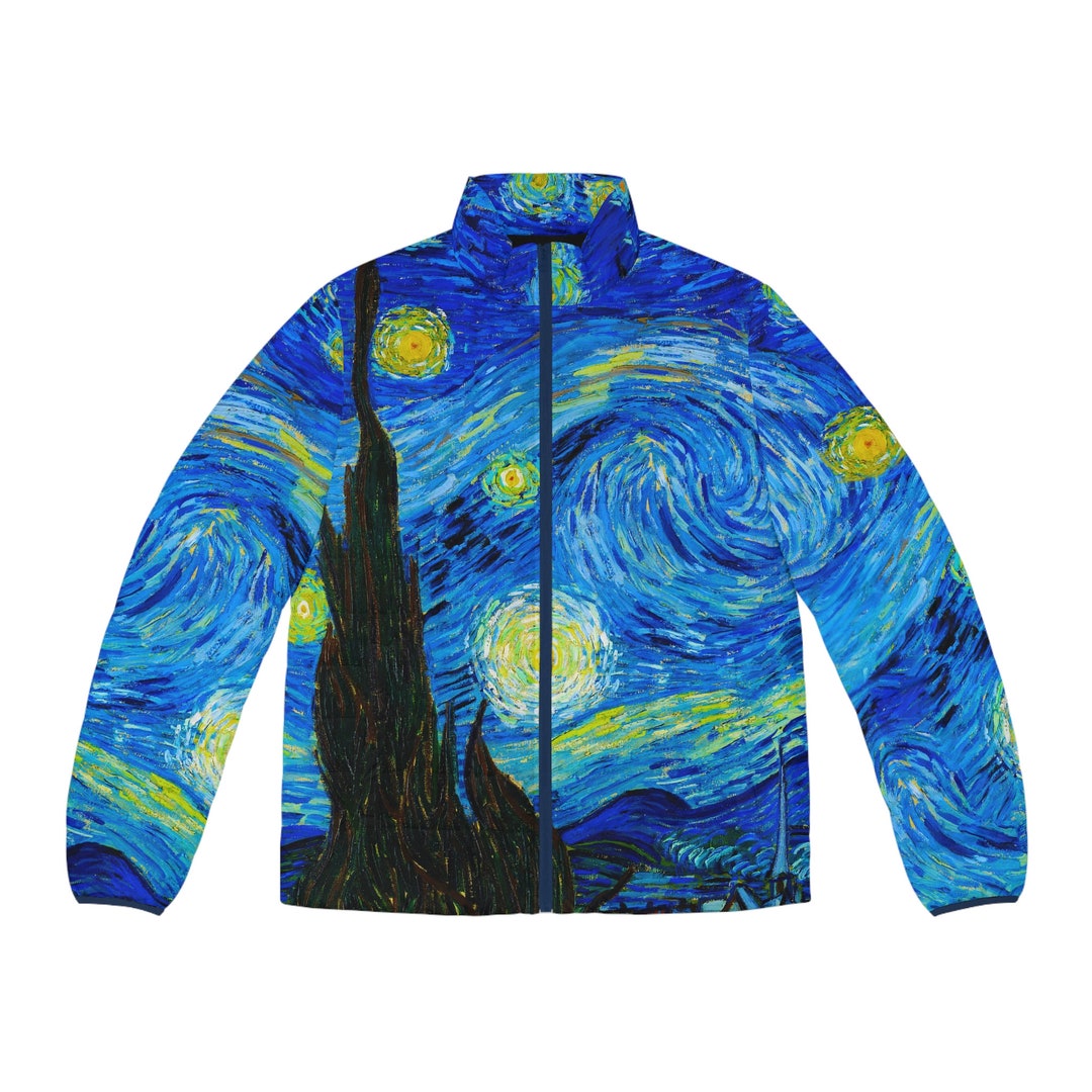 Starry Night Van Gogh Painting Men's Puffer Jacket All Over Print Art ...