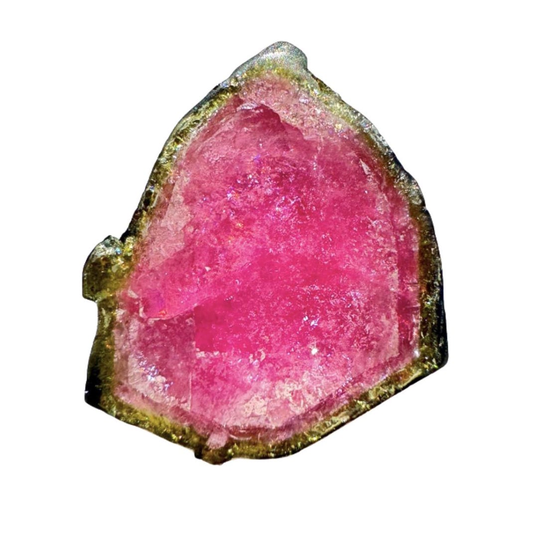 24 Carats Watermelon Tourmaline Natural Crystal Slice - Polished on ...