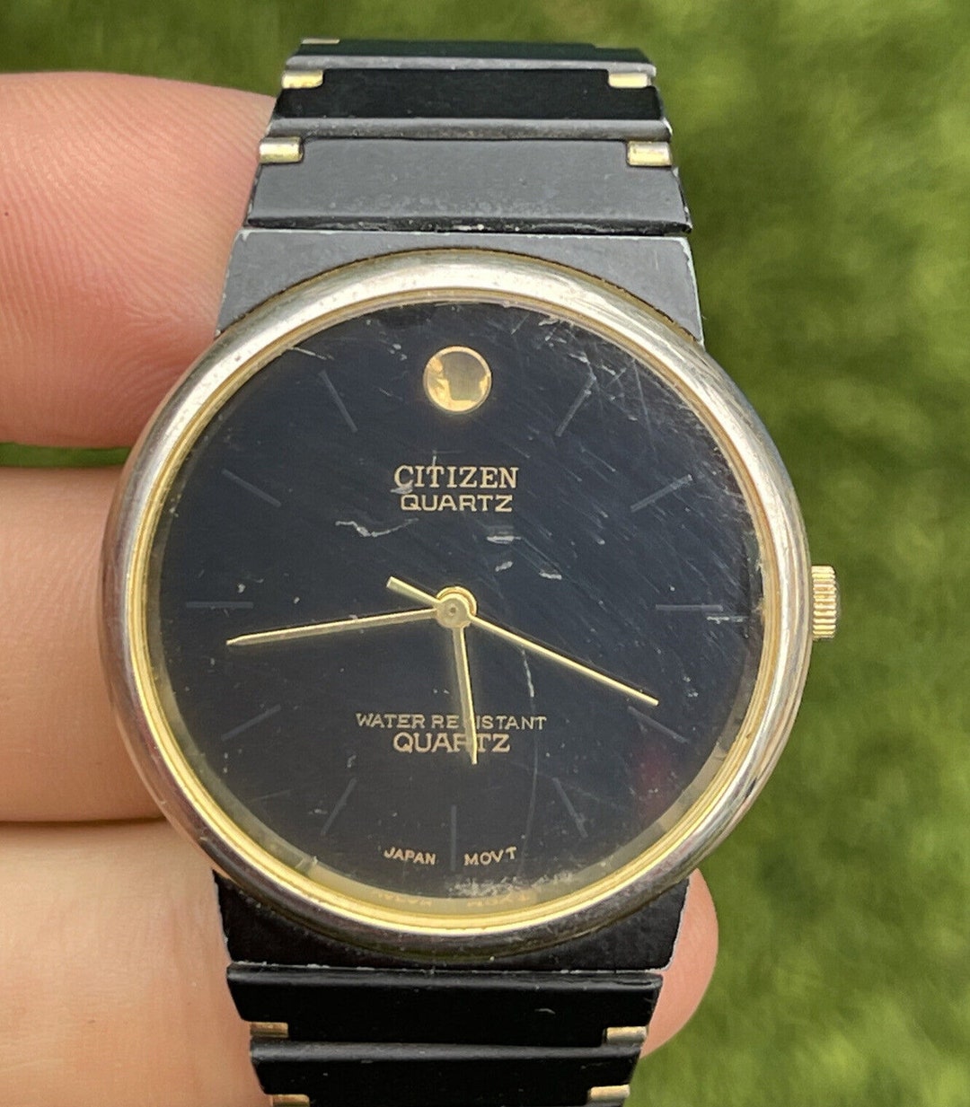Citizen Quartz Watch 7431-7010 Japan Black Gold Dead Battery Repair ...