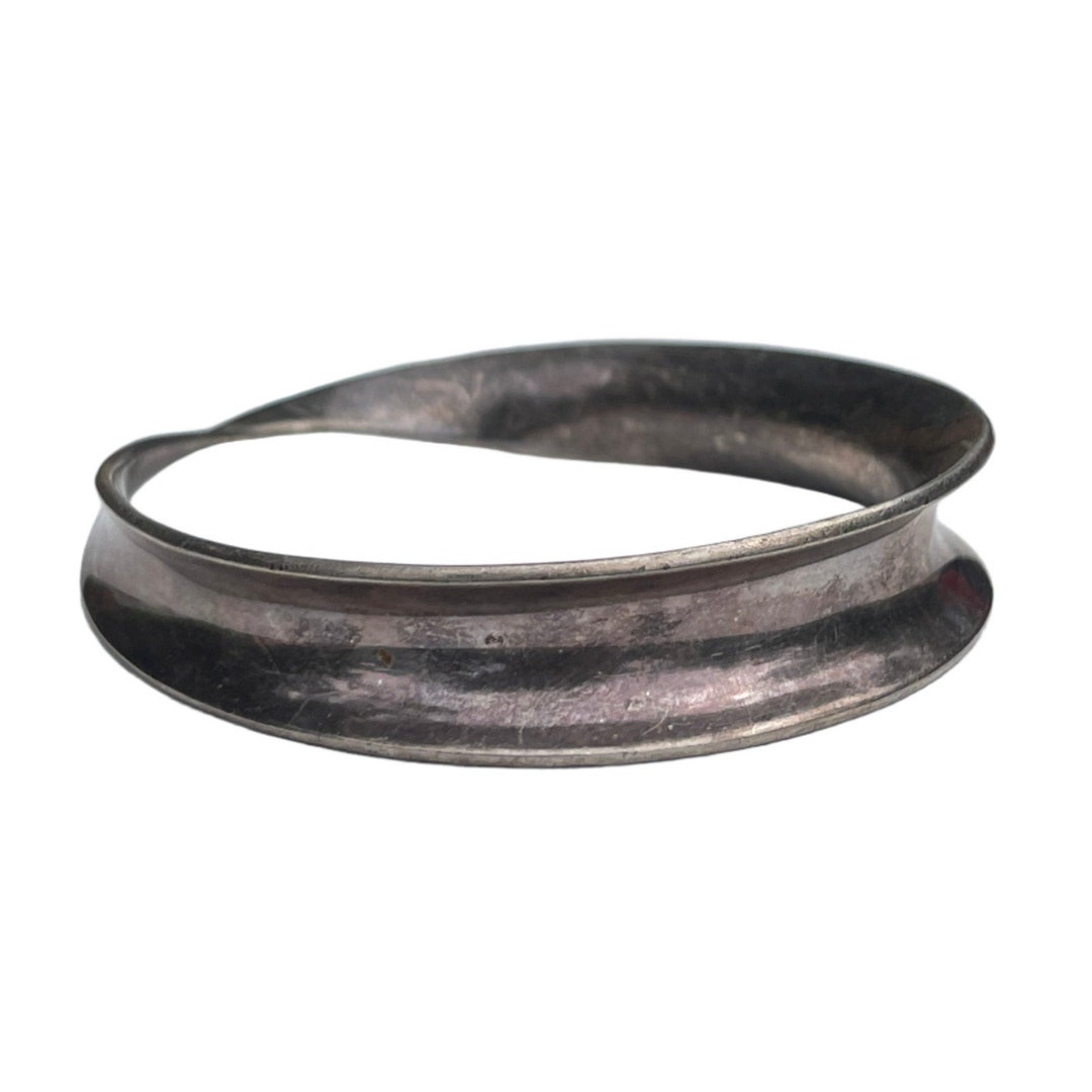 Vintage Mobius Strip Sterling Silver Bangle - 49 Grams Taxco Mexico Modernist (going Out of ...