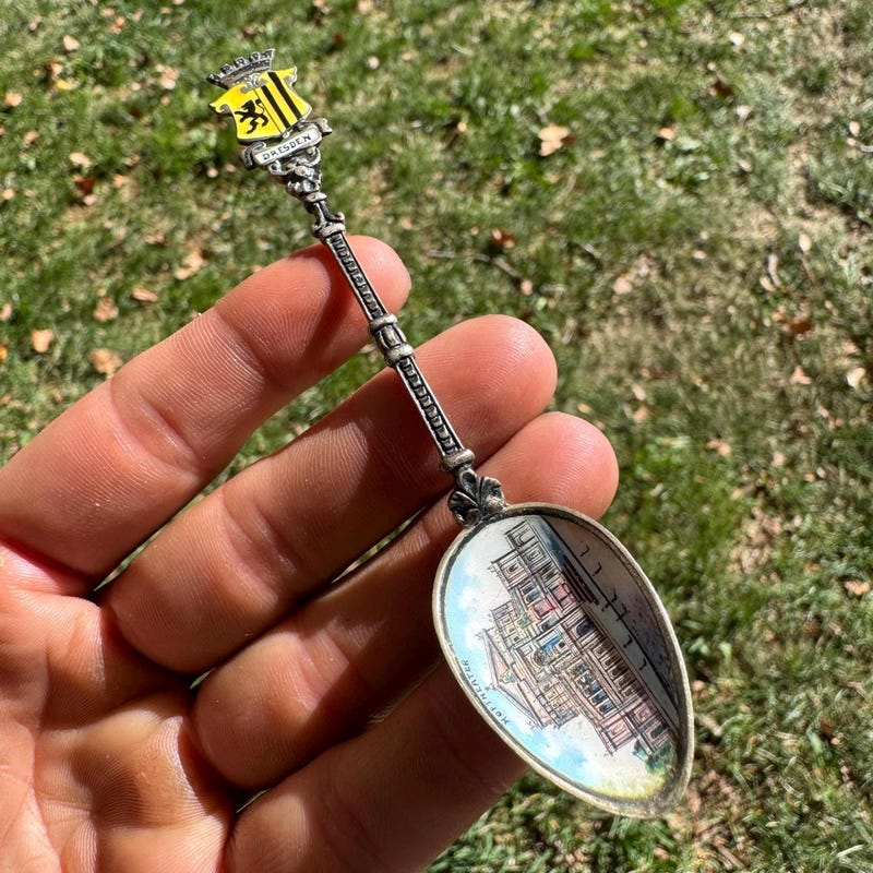 Silver 800 Enamel Spoon - Etsy