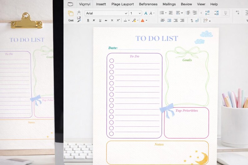 Pastel to Do List Printable | Daily Planner, Goal Tracker (digital ...