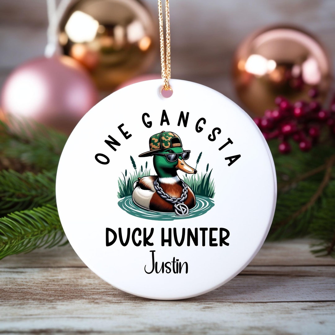 Duck Hunting Ornament, Personalized Duck Hunter Christmas Ornament ...