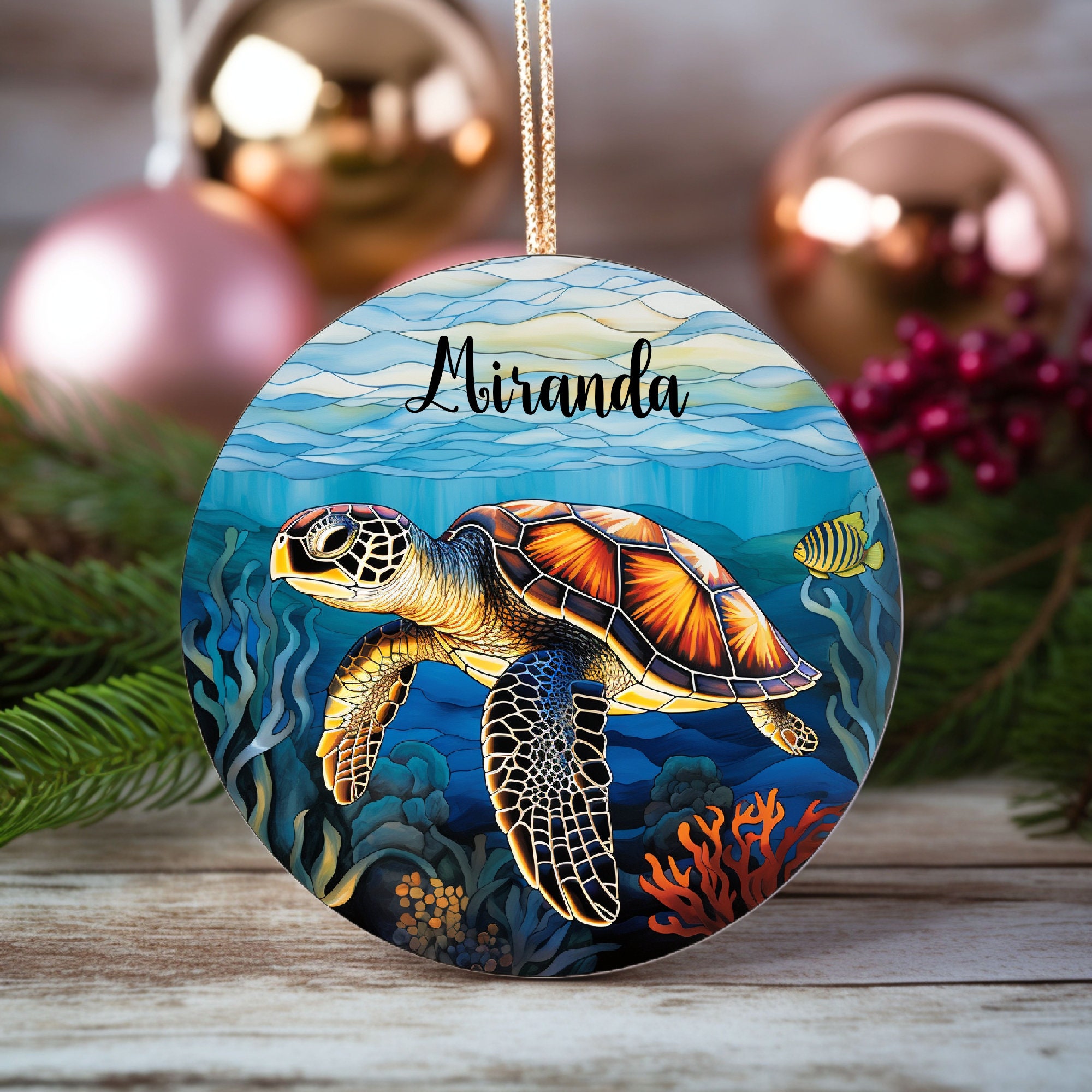 Sea Turtle Ornament Sea Turtle Christmas Ornaments Sea - Etsy
