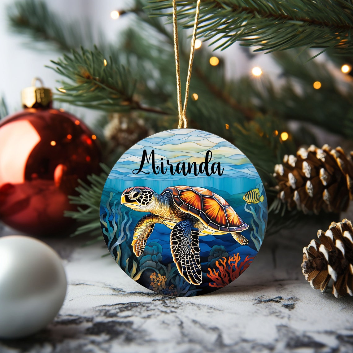 Sea Turtle Ornament, Sea Turtle Christmas Ornaments, Sea Turtle ...