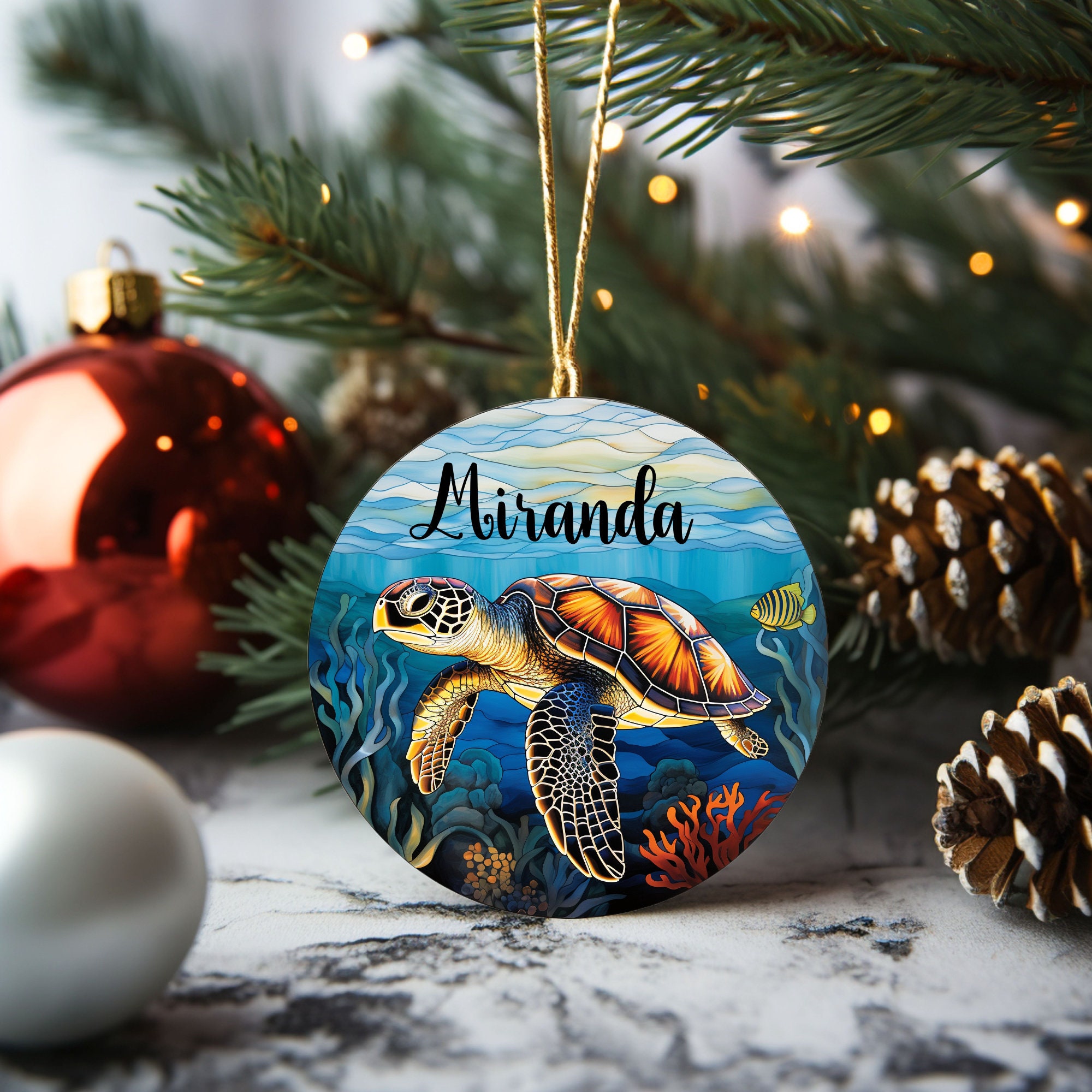 Sea Turtle Ornament, Sea Turtle Christmas Ornaments, Sea Turtle ...