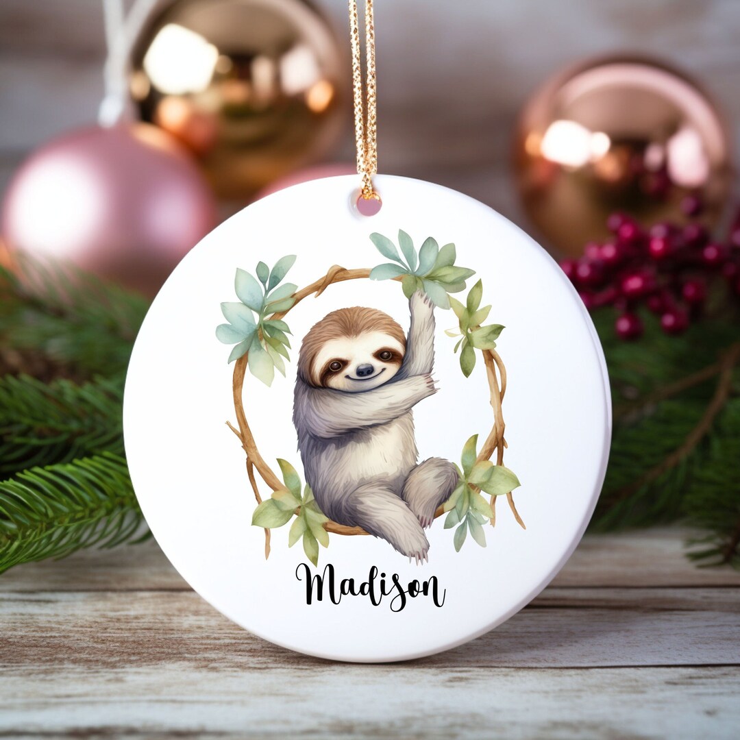 Sloth Ornament, Personalized, Sloth Gifts, Sloth Gifts for Her, Girl ...