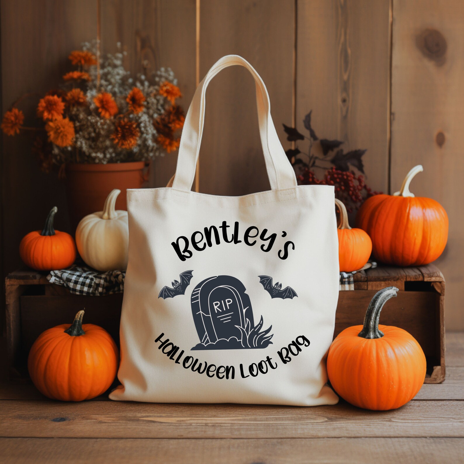 Personalized Halloween Bag, Halloween Candy Bag, Halloween Tote Bag ...
