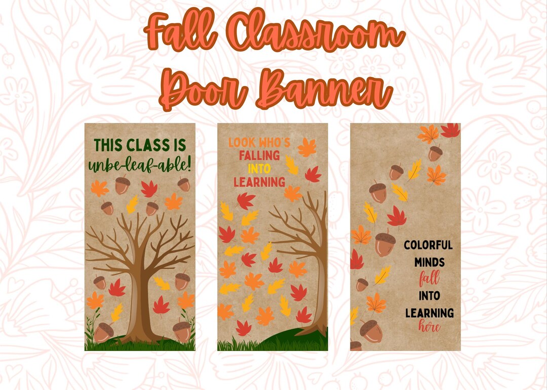 Fall Classroom Door Banner Template | 3x5 Ft | Project and Hand-paint ...