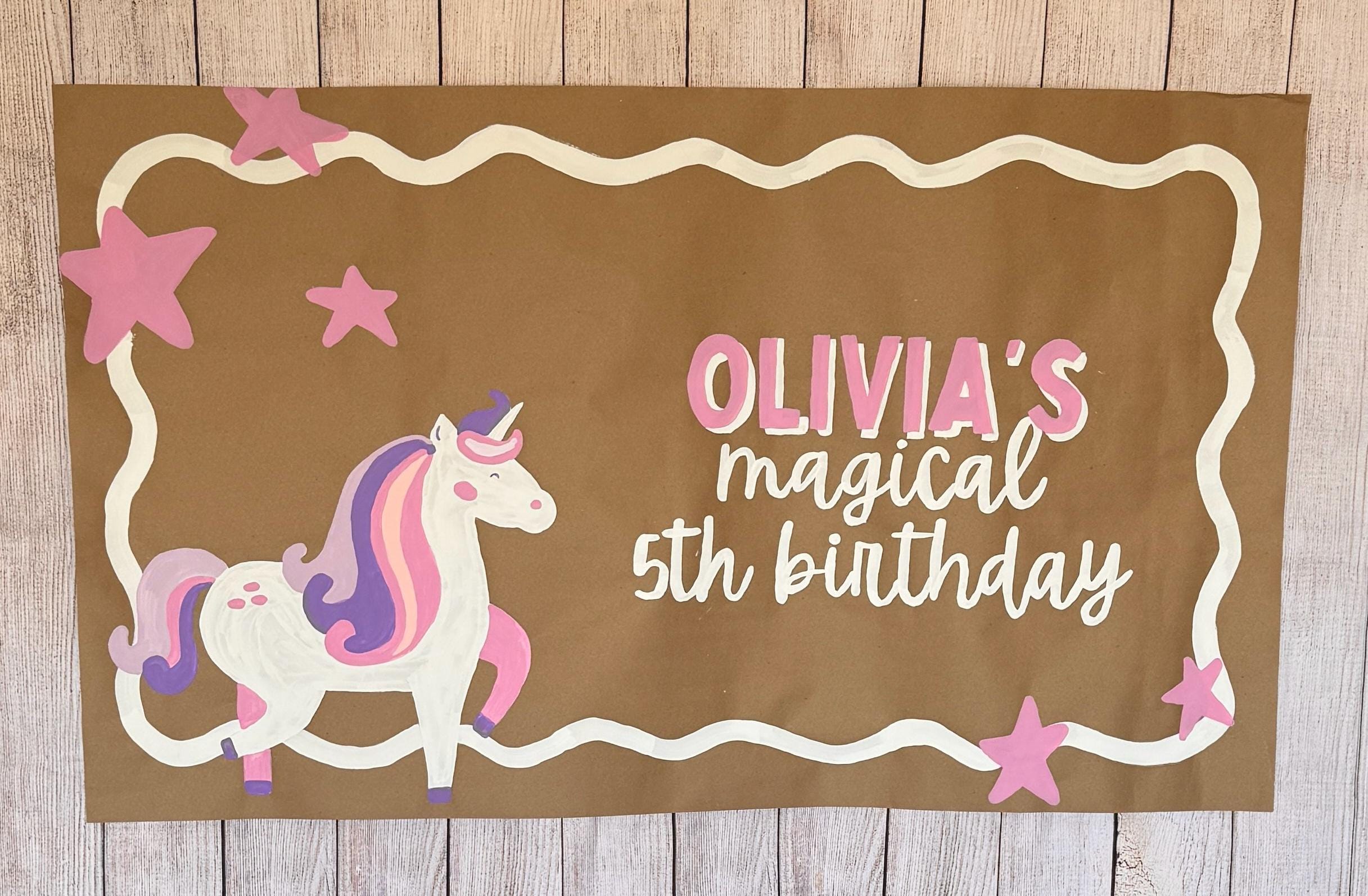 Hand Painted Baby Stats Banner - Etsy