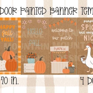 Hello Fall | Happy Fall Y’all | Hand Painted Door Banner Template ...