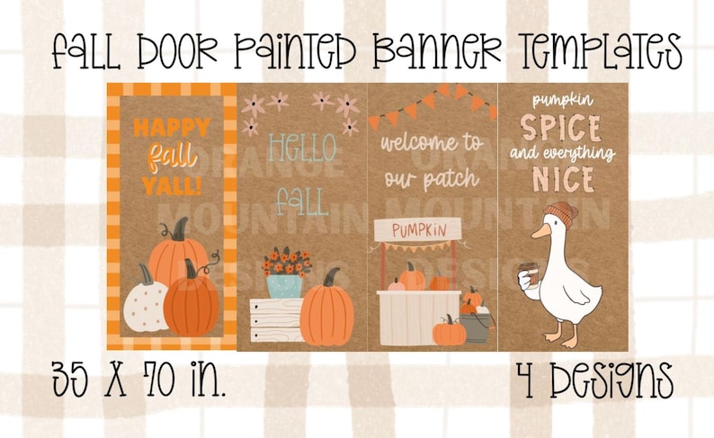 Hello Fall | Happy Fall Y’all | Hand Painted Door Banner Template ...