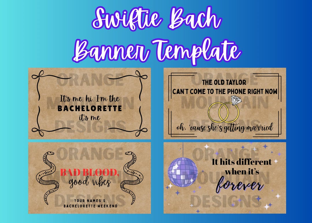 Taylor Swift Bachelorette Banner Template: DIY Hand-painted 5x3 Ft ...