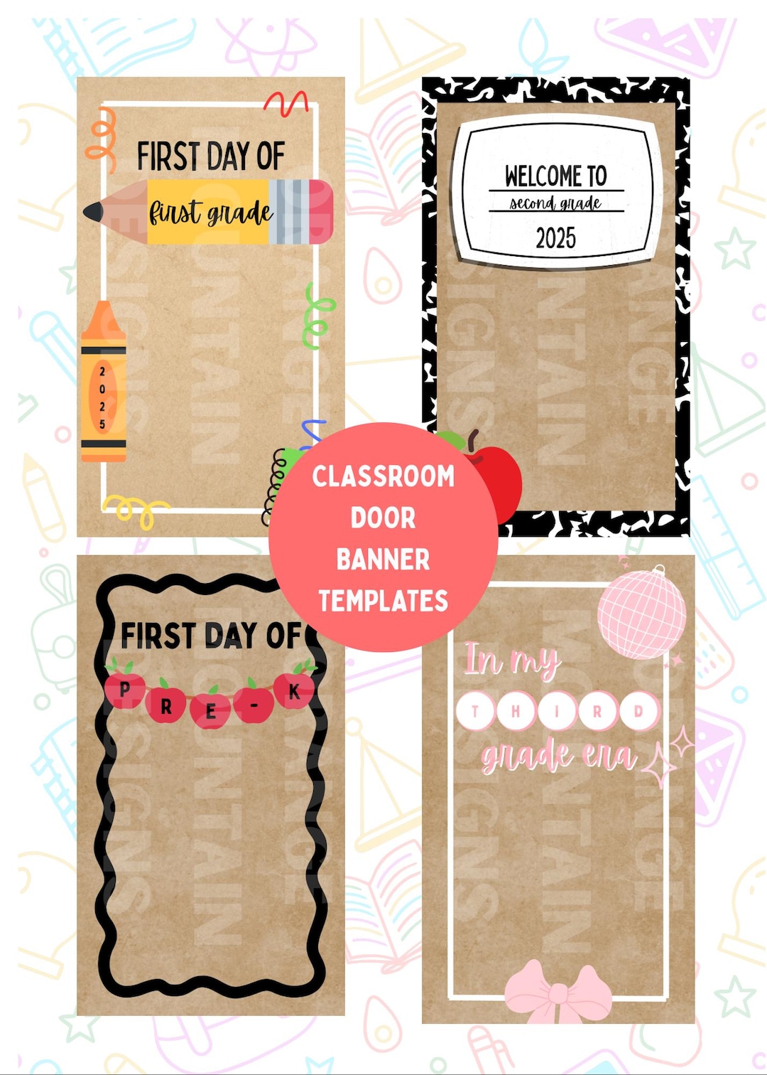 Classroom Door Painted Banner Template - Etsy