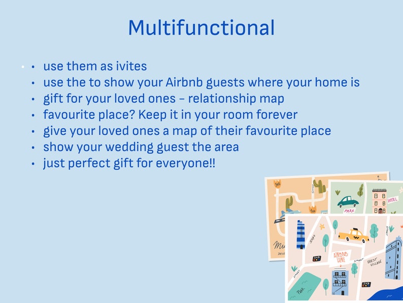 Custom Hand Illustrated Map of Any Place, Wedding, Event, Airbnb ...