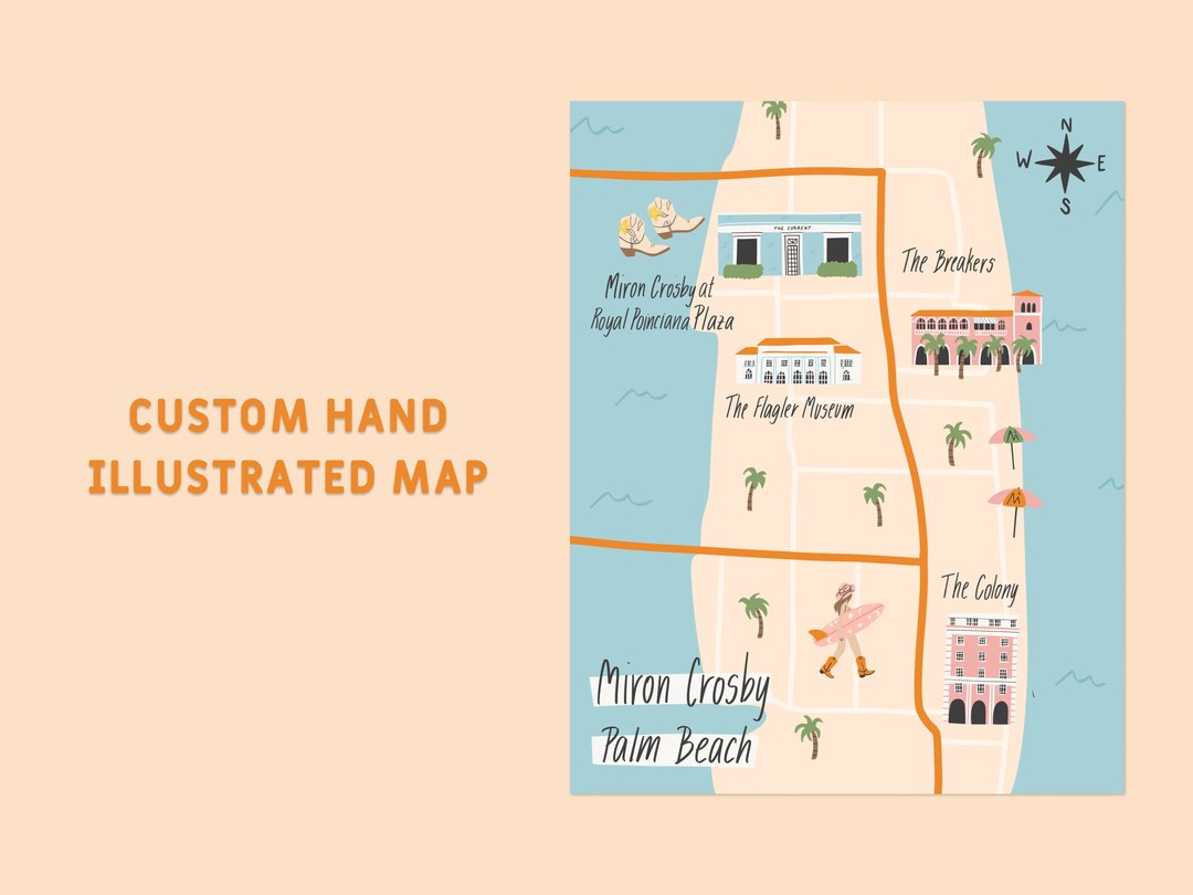 Custom Hand Illustrated Map of Any Place, Wedding, Event, Airbnb ...