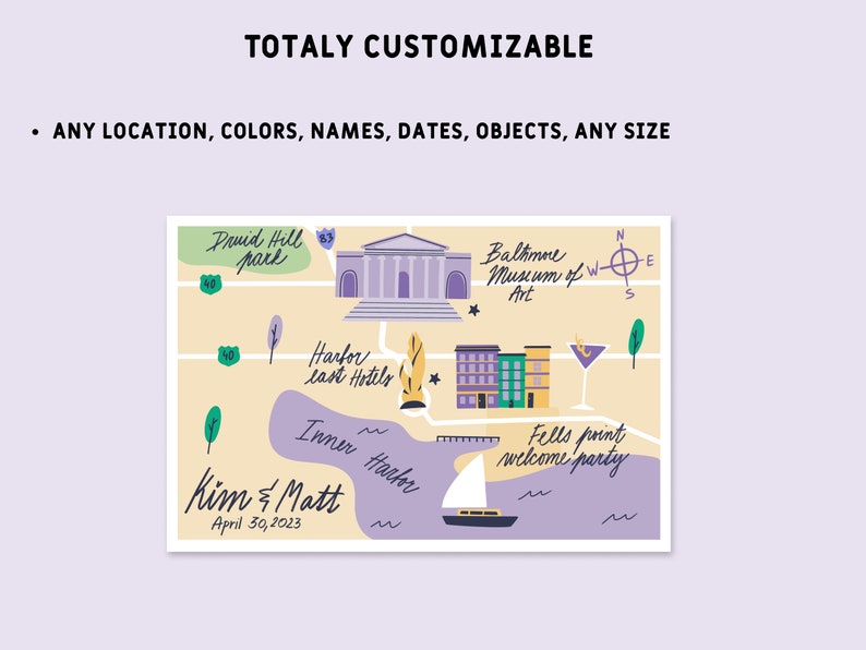 Custom Hand-drawn Illustrated Map of Any Location Neighborhood - Etsy