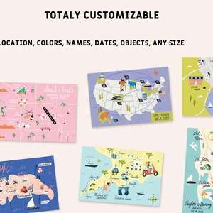 Custom Hand Illustrated Business Map Place Map Welcome Map - Etsy