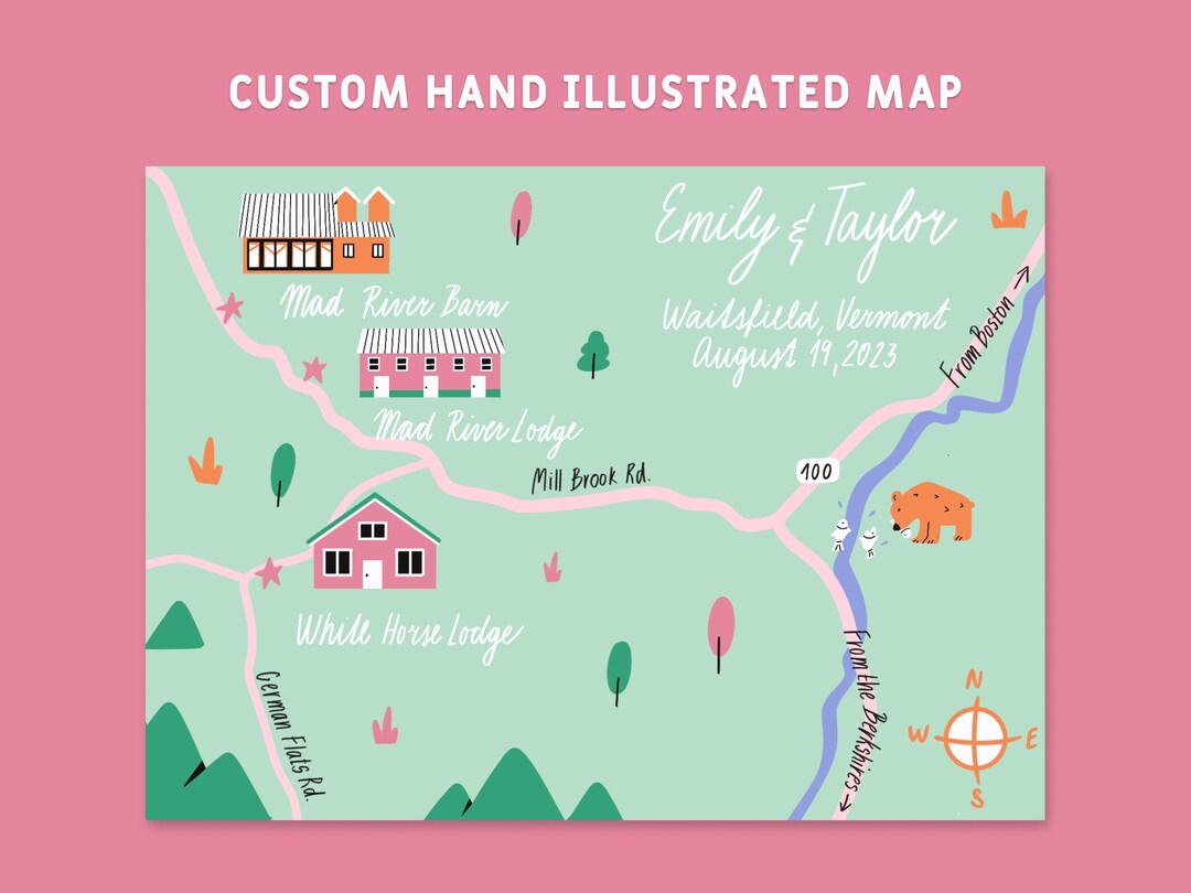 Custom Hand Illustrated Map Additional Locations (2) | Printable File ...