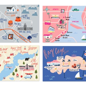 Custom Hand-drawn Illustrated Map of Any Location,city, Wedding, Event ...