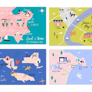 Custom Hand Illustrated Map of Any Place, Wedding, Event, Airbnb ...