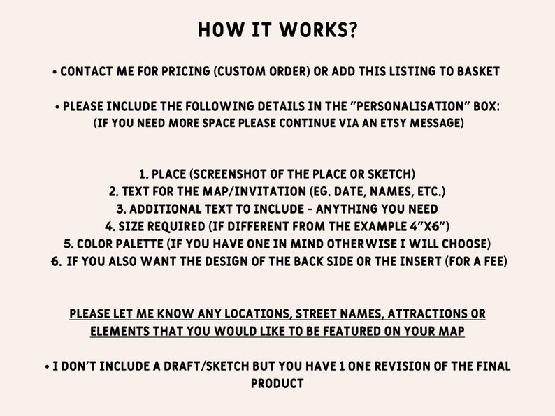 Custom Hand Illustrated Map of Any Place, Wedding, Event, Airbnb ...