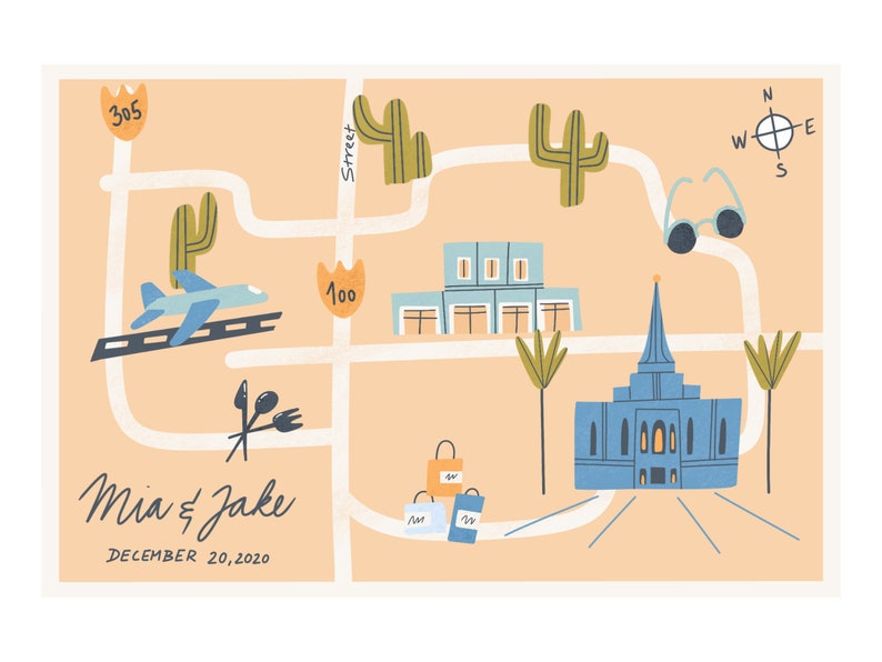 Custom Relationship Hand Illustrated Map Love Trails Any - Etsy
