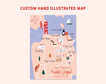 Custom Hand Illustrated Map of Any Place, Wedding, Event, Airbnb ...