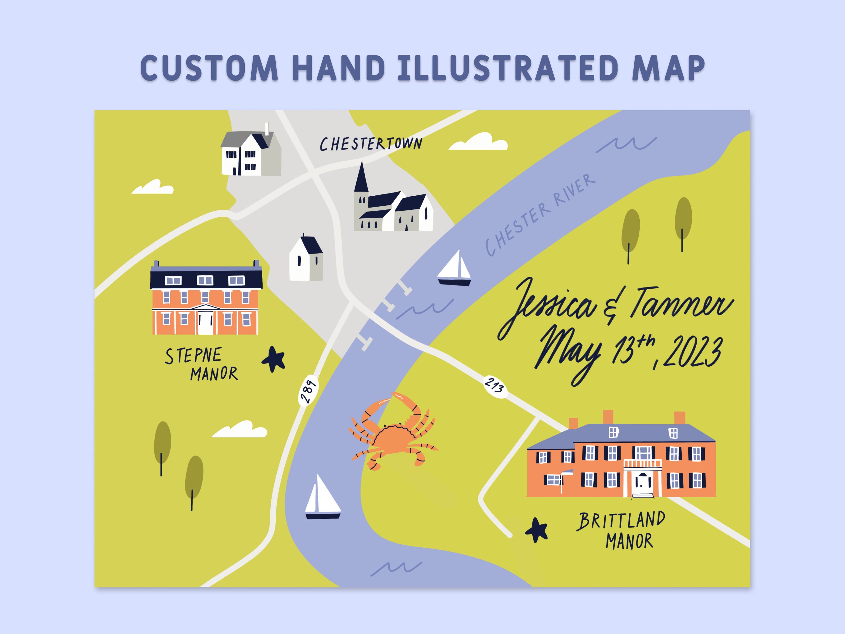 Illustrated Invitation Map Personalized Hand Illustration - Etsy