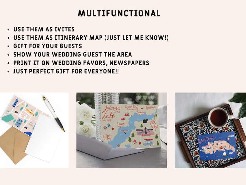 Custom Hand Illustrated Business Map, Place Map, Welcome Map, Itinerary ...