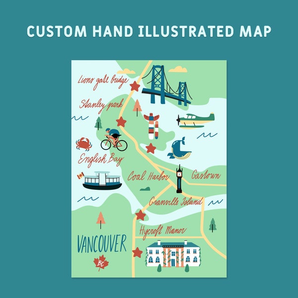 Illustrated City Map - Etsy