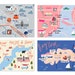 Custom Relationship Hand Illustrated Map, Love Trails, Any Place ...