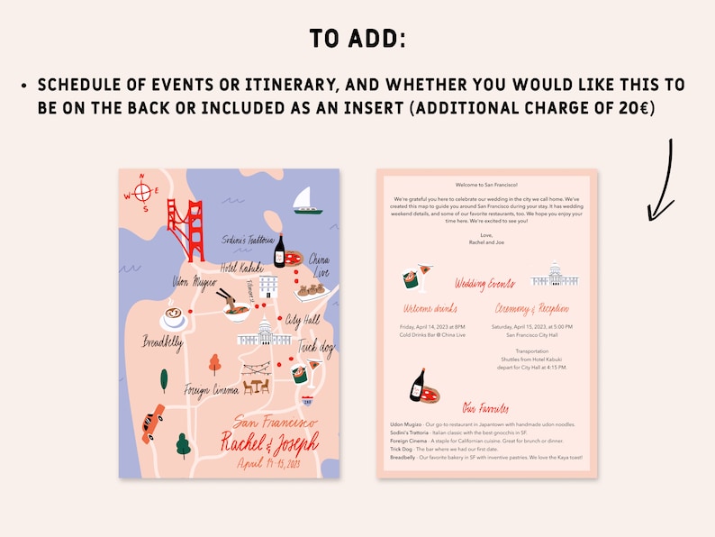 Custom Hand Illustrated Map of Any Place, Wedding, Event, Airbnb ...