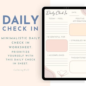 Daily Check in Journal Fillable PDF Daily Journal Page Check in ...
