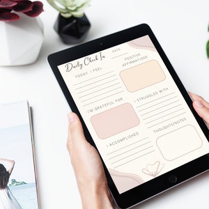 Daily Check in Journal Fillable PDF Daily Journal Page Check in ...