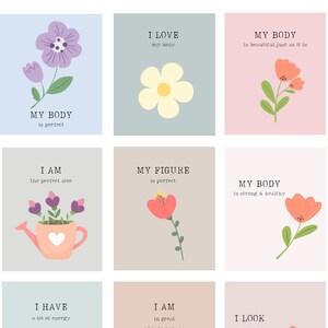 Positive Body Image Cards for Self Esteem Body Confidence Affirmation ...