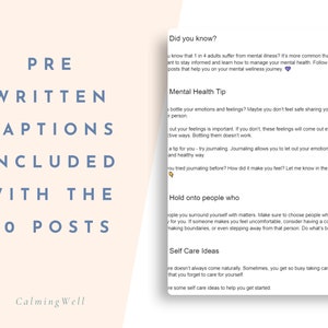 Mental Health Social Media Bundle Customizable Canva Templates ...