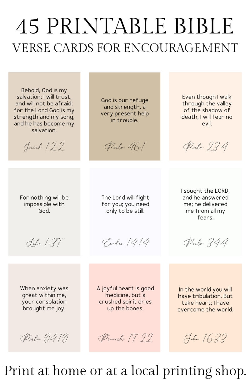 Bible Verse Cards for Encouragement Hope Cards Uplifting Bible ...