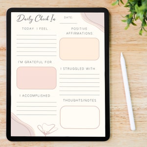 Daily Check in Journal Fillable PDF Daily Journal Page Check in ...