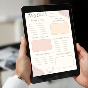 Daily Check in Journal Fillable PDF Daily Journal Page Check in ...