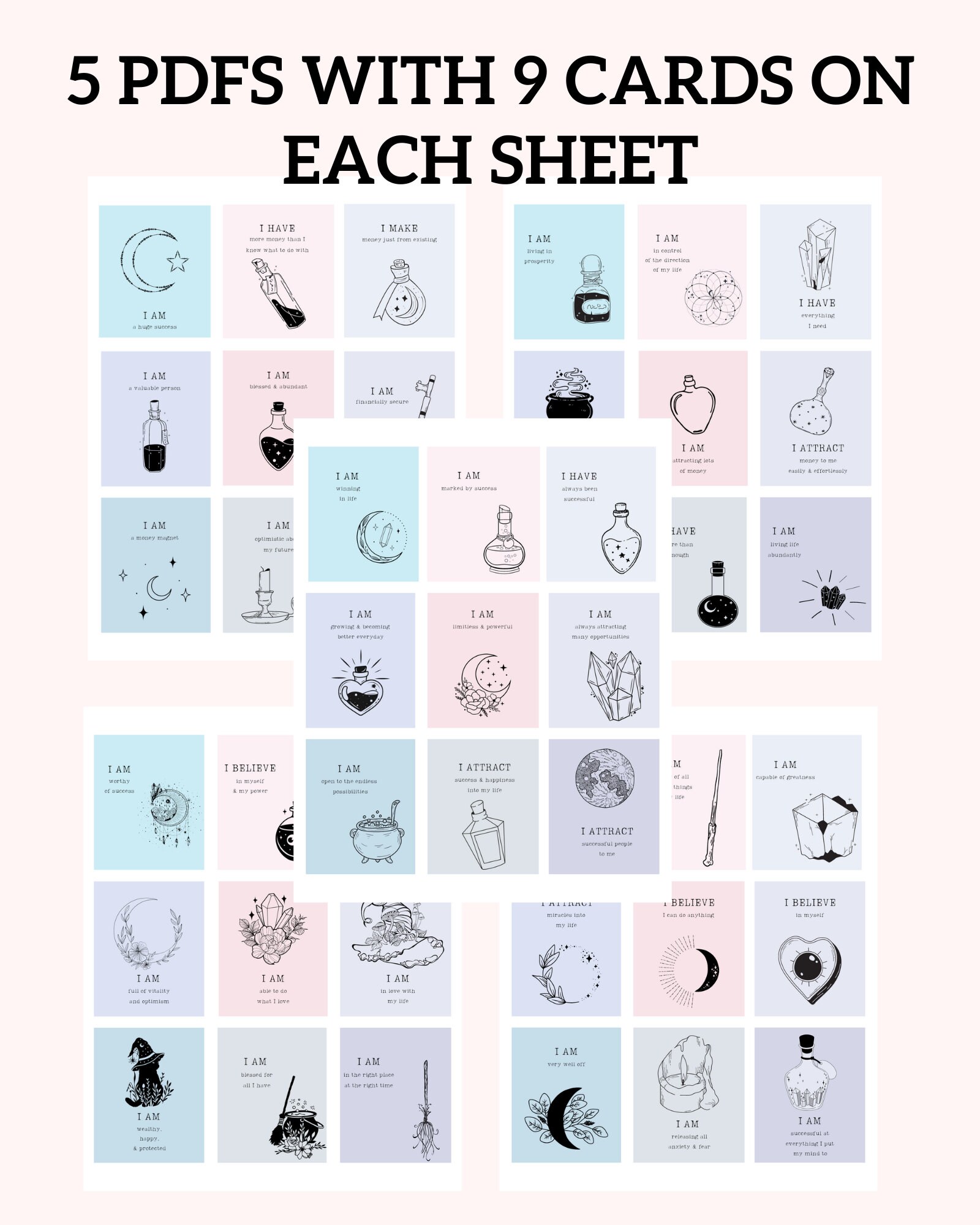 Printable Success Affirmation Cards Goal Achievement Mindset ...