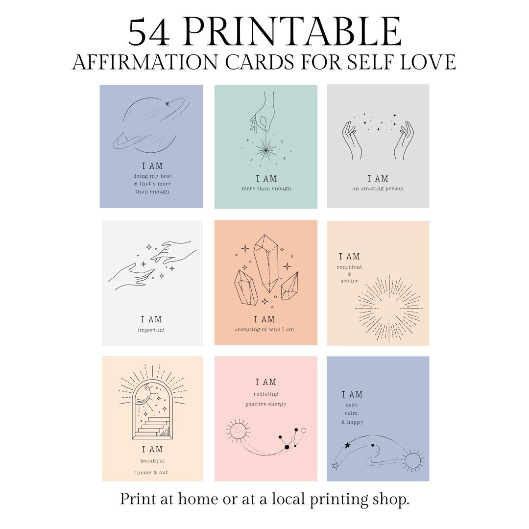 Self-love Positive Affirmation Cards Daily Affirmations Cards - Etsy